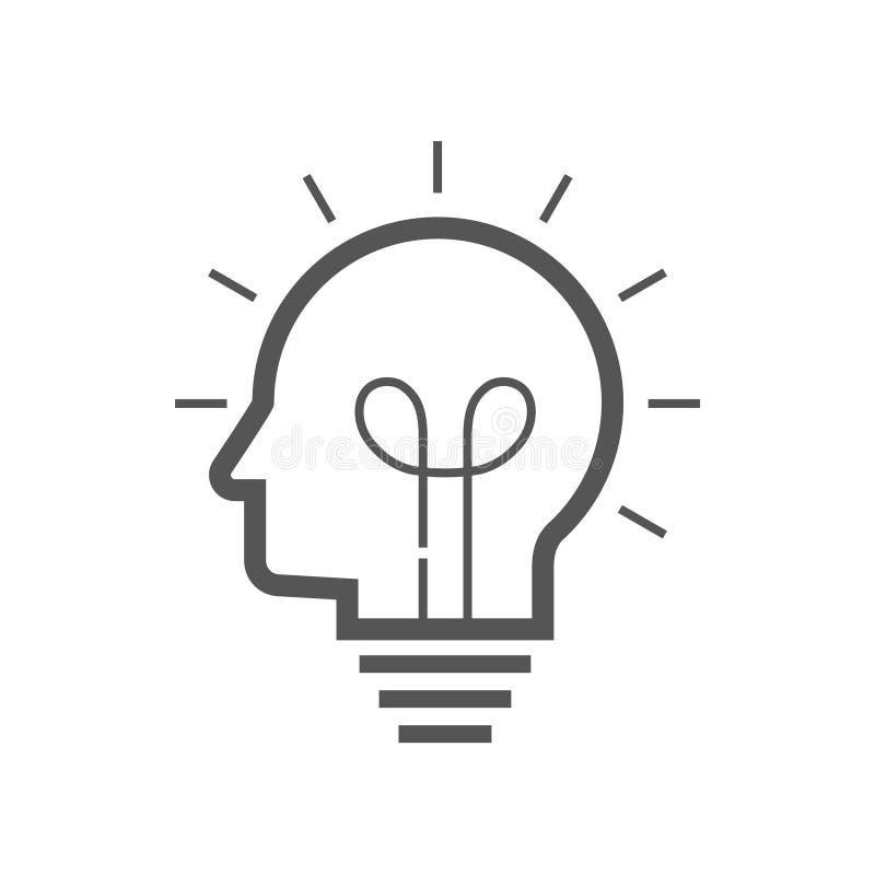 Brain Idea Icon. Idea and Imagination Simple Liner Icon. Editable ...