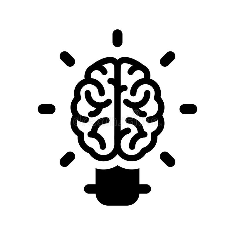 Brain, Idea, Mind Icon. Black Vector Graphics Stock Illustration ...