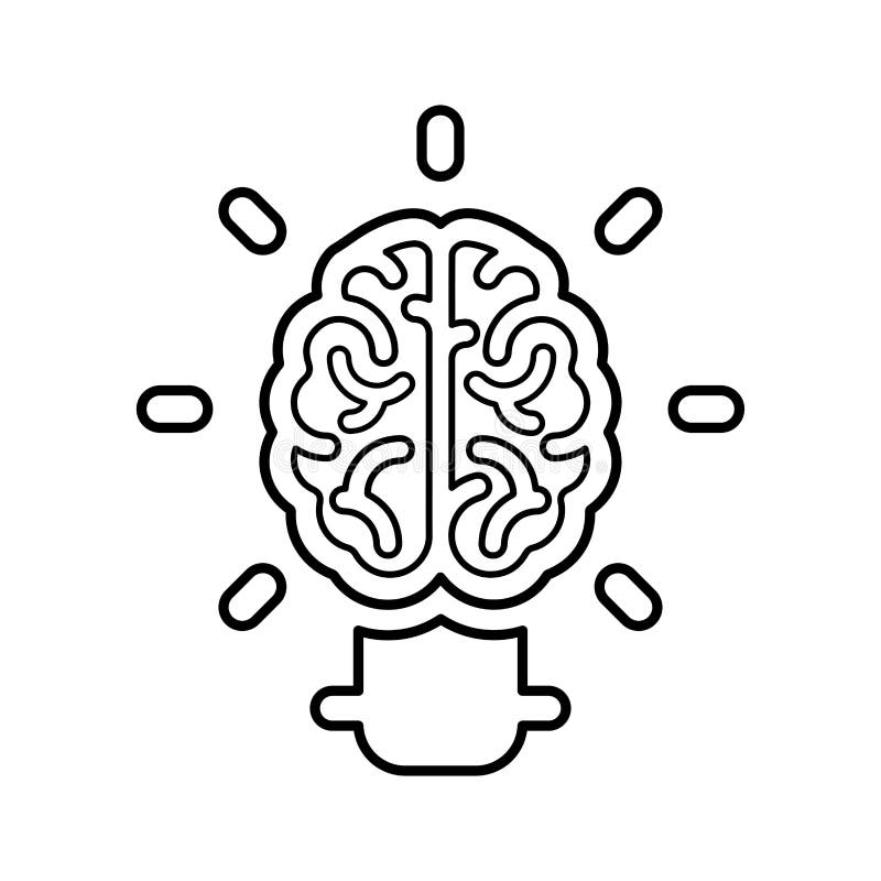 Brain, Idea, Mind Outline Icon. Line Art Vector Stock Illustration ...