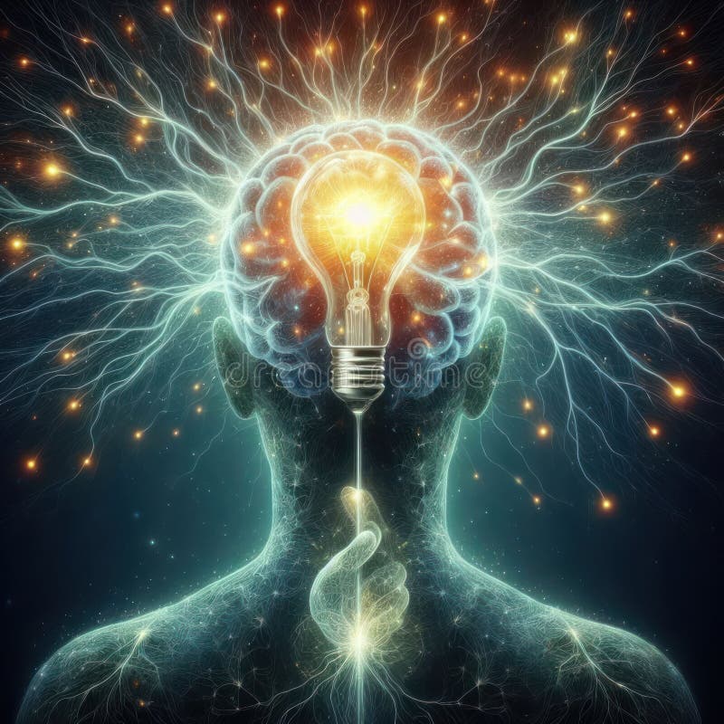 Brain , Idea and Open Your Mind Concept. Stock Illustration ...