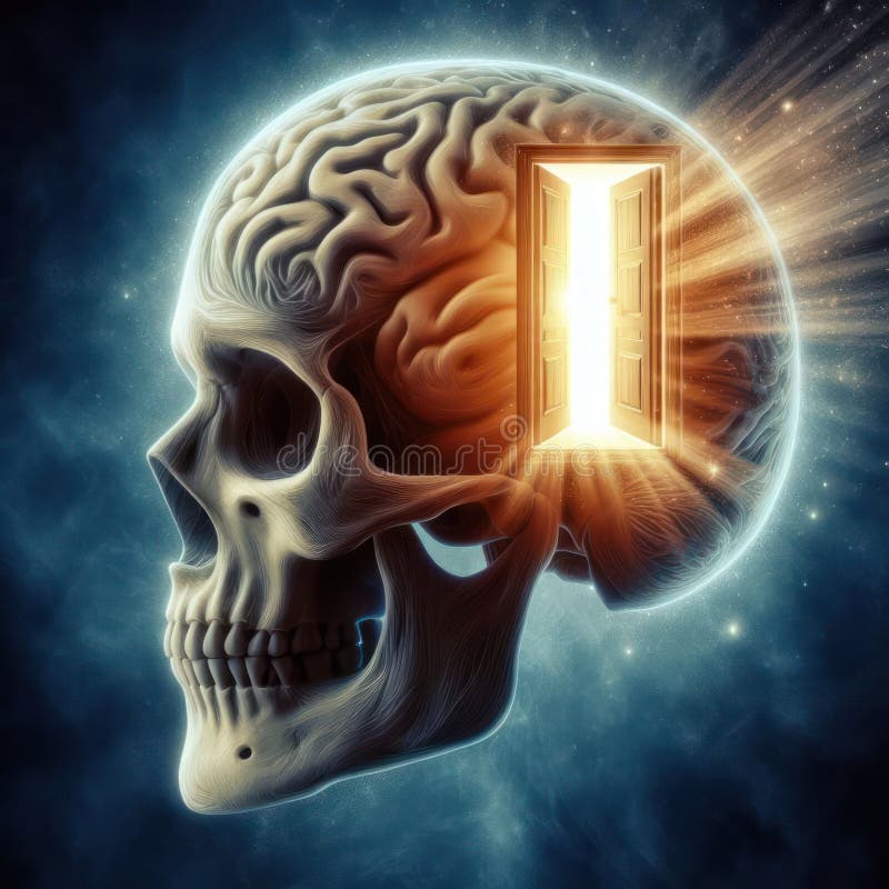 Brain , Idea and Open Your Mind Concept. Stock Illustration ...