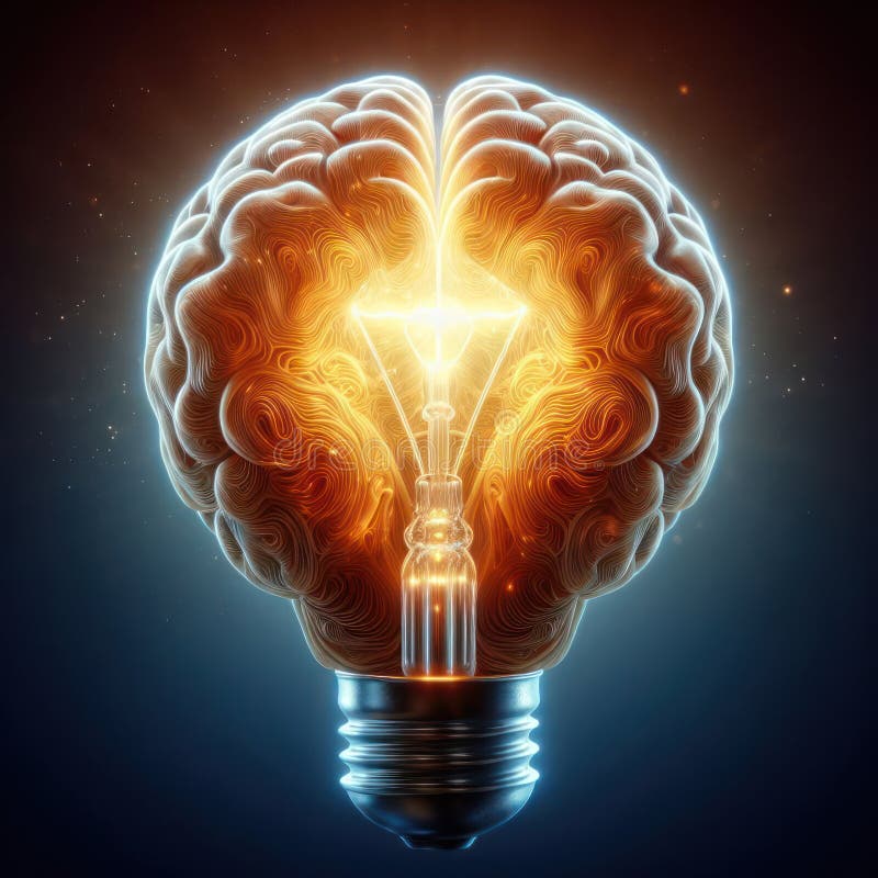 Brain , Idea and Open Your Mind Concept. Stock Illustration ...