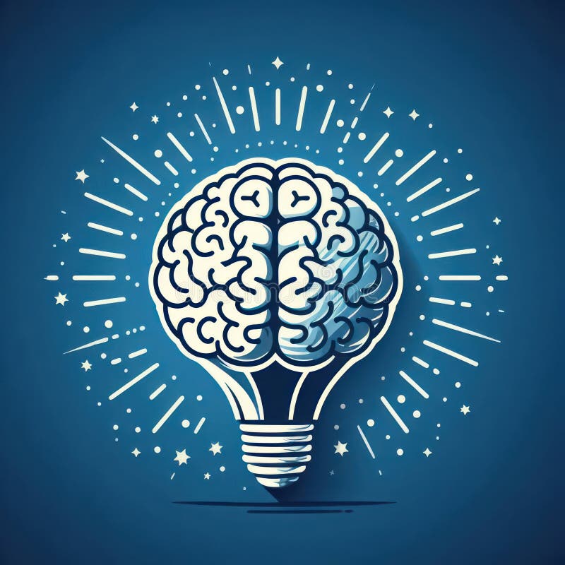 Brain , Idea and Open Your Mind Concept. Stock Illustration ...