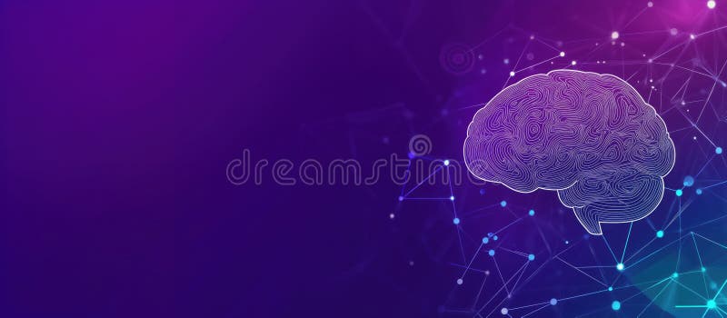 Brain Illustration with Abstract Technology Background, Neural ...