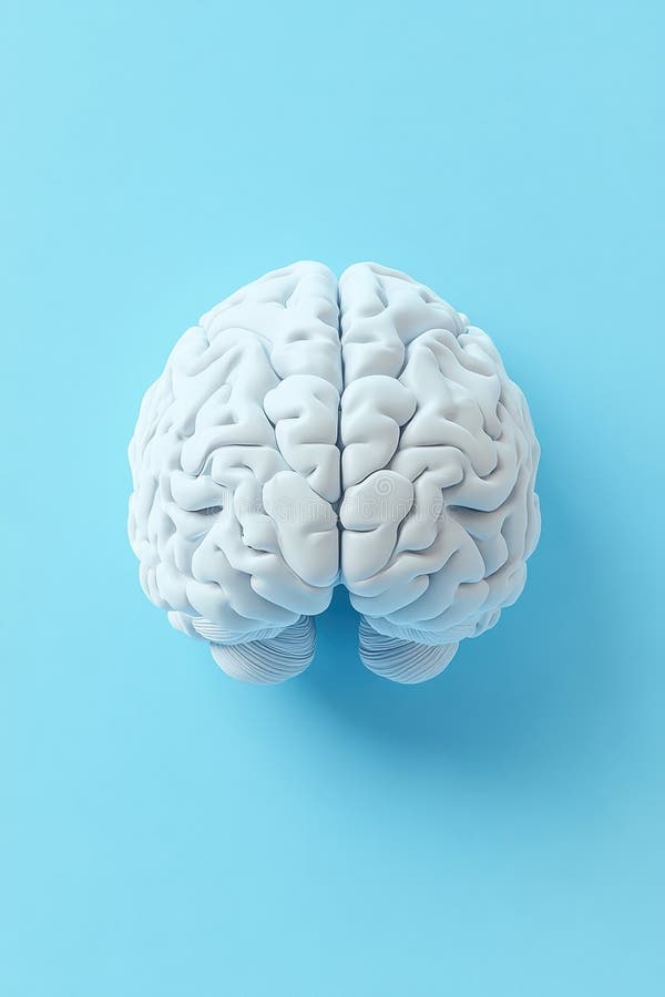 Brain Illustration, Illustration of a Human Brain Silhouette on a Light ...