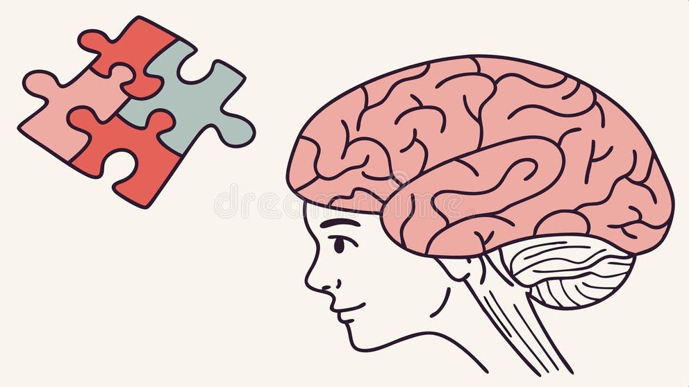 Brain and Puzzle Piece, Cognitive Problem-solving, Mental Challenge ...