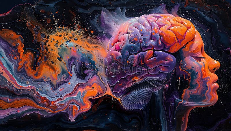 Brain Image of Computer Screen Creative Thinking, in the Style of Color ...