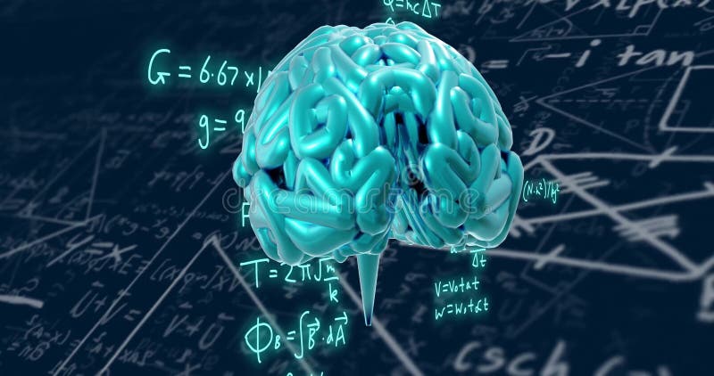 Brain Image Over Mathematical Equations and Formulas Stock Photo ...