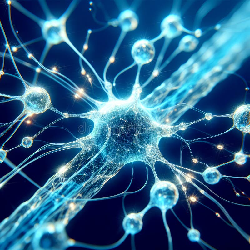 Brain Impulses. Neuron System Stock Illustration - Illustration of mind ...