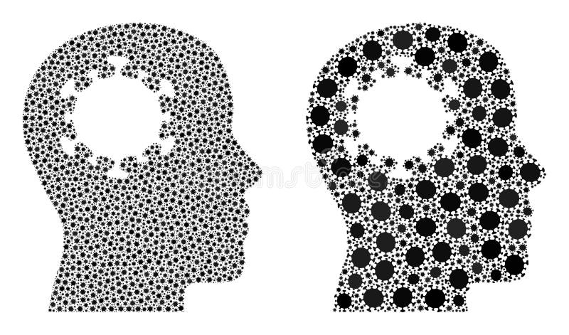 Brain Infection Icon - Mosaic of Covid-2019 Biological Hazard Infection ...