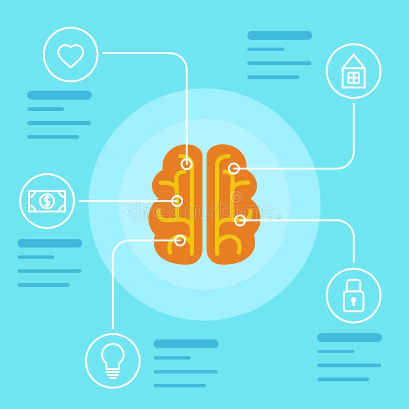 Brain infographic concept. stock vector. Illustration of brain - 91830784