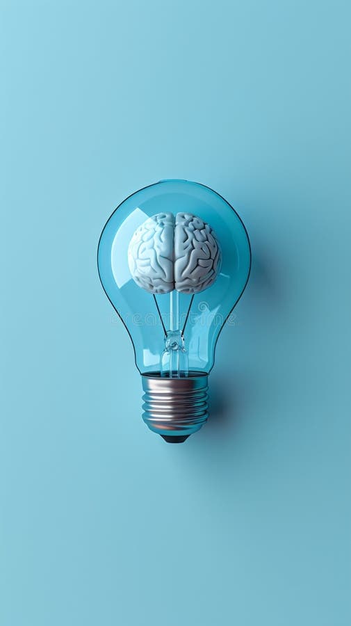 Brain-Infused Light Bulb, Illuminating Intelligence within Stock Image ...