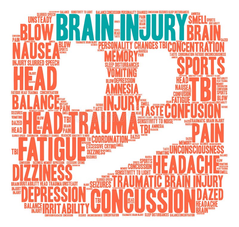 Traumatic brain injury stock illustration. Illustration of inscription ...