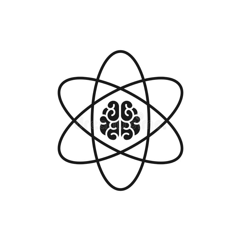 Brain Inside Atom Icon. Intellect, Phsychology, Knowledge Simple ...