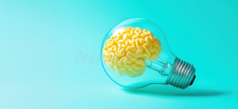 Brain Inside Light Bulb Symbolizing Creativity, Innovation, and ...