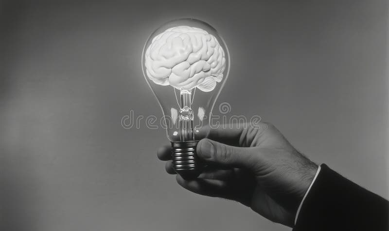 Brain Inside Light Bulb Symbolizing Creativity, Innovation, and ...
