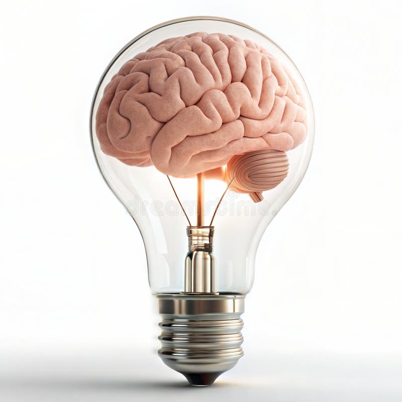 A Brain Inside a Lightbulb Represents Creativity, Intelligence, and ...