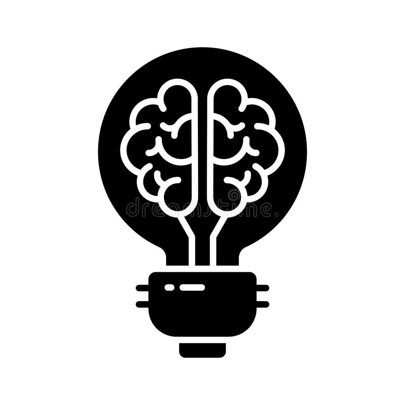 Brain Inside Lightbulb Showing Innovative Thinking Modern Concept ...