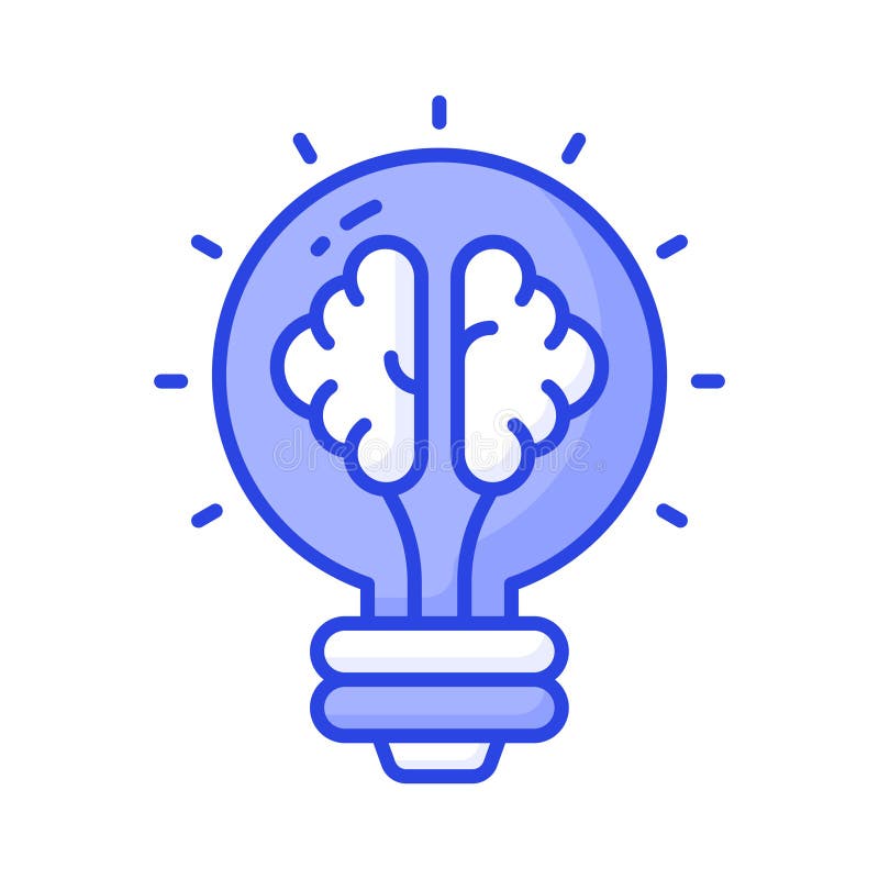 Brain Inside Lightbulb Showing Innovative Thinking Modern Concept ...