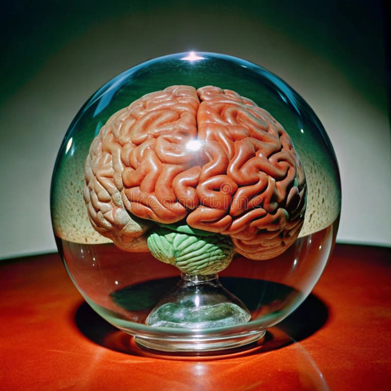 Brain Inside a Transparent Data Sphere Stock Illustration ...