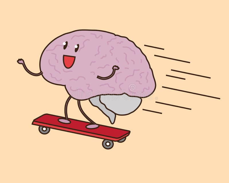 Fast Brain On Wheels And Slow Snail Brain Stock Vector - Illustration ...