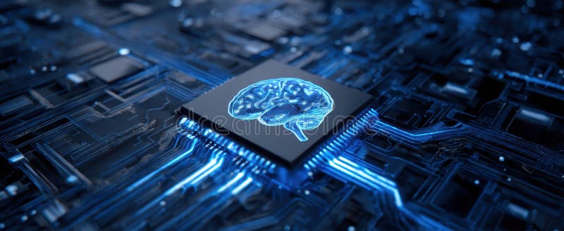 The Brain Integrated into a High-Tech Circuit Board Design for ...