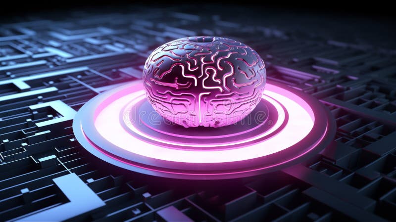 Brain Intelligence Technology Digital Concept Stock Illustration ...