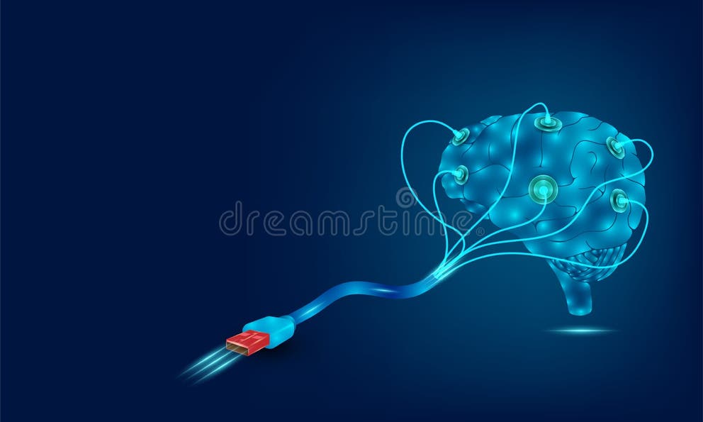 Brain Interfaces Technology Plug and Play Transfer Data To Device ...
