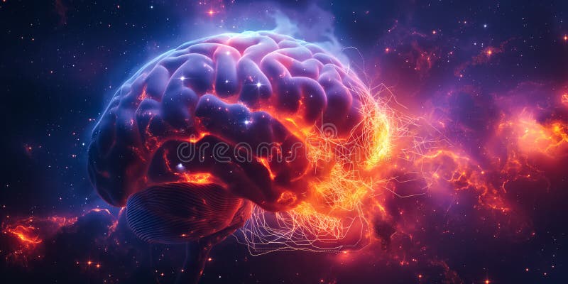 Brain with Interstellar Connections Symbolizing Complex Neural Networks ...