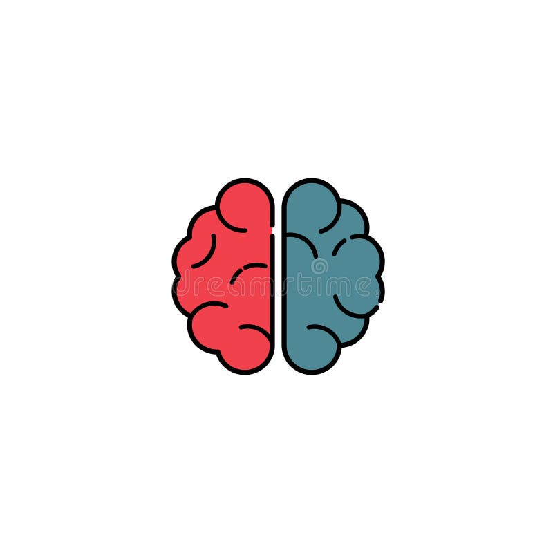 Brain Isolated Icon Cartoon. Stock Illustration - Illustration of ...