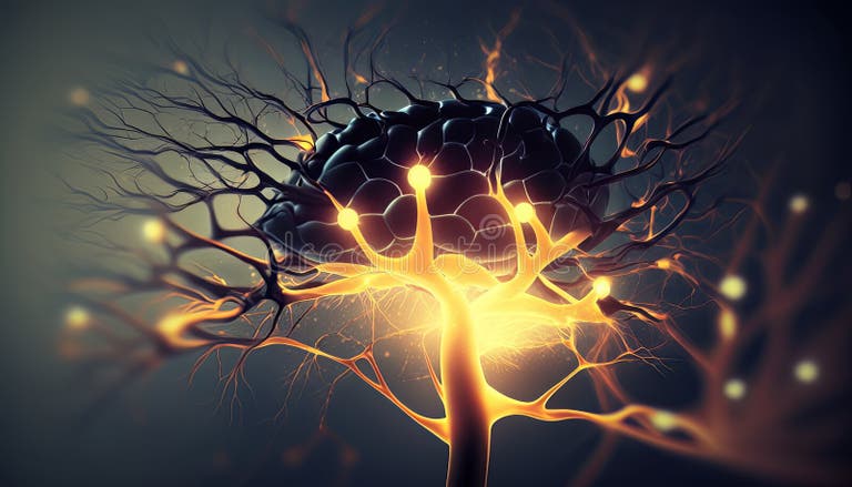 Glowing Brain Synapses of Knowledge and Information. Memory and ...