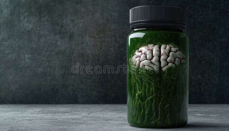 Brain in a jar stock illustration. Illustration of study - 335355342