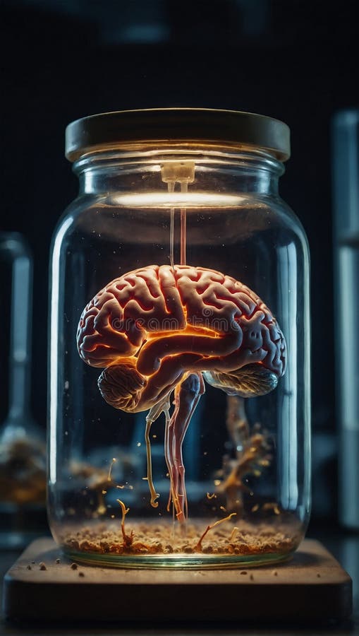 A Brain in a Jar is Displayed Stock Photo - Image of intelligence ...