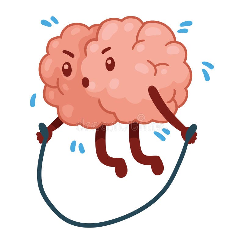 Brain Jumping Comic Character Stock Vector - Illustration of smart ...