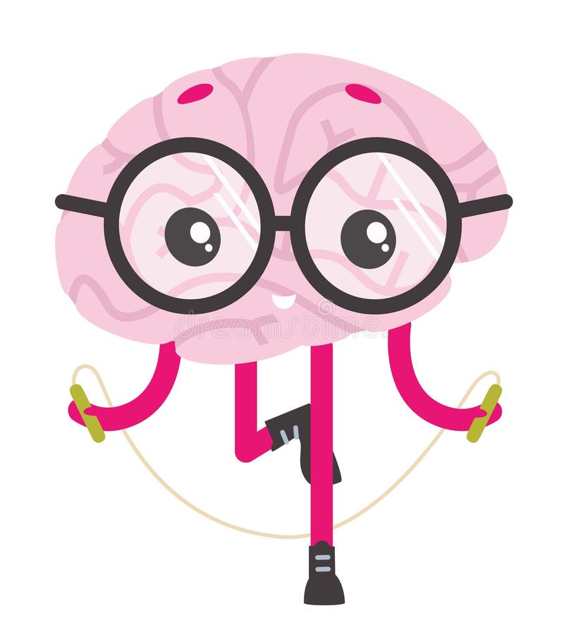 Brain Jumps on Skipping Rope. Stock Vector - Illustration of head ...
