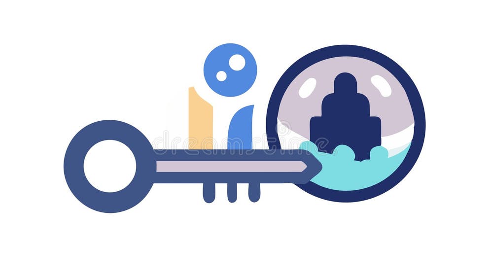 Brain Key Icon for Unlocking Knowledge and Cognitive Solutions, Vector ...