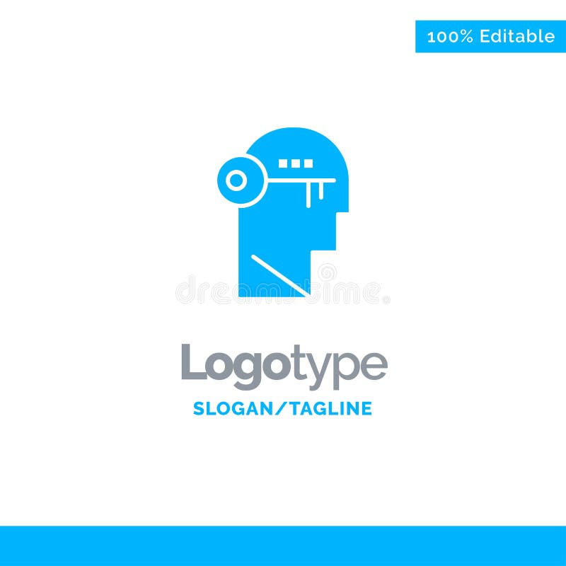 Brain, Key, Lock, Mind, Unlock SOlid Icon Website Banner and Business ...