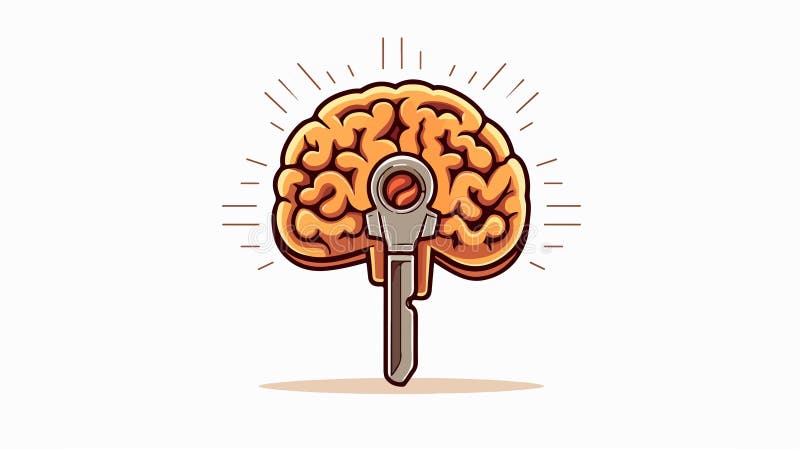 Brain and Key Logo Design Style Stock Vector - Illustration of brain ...