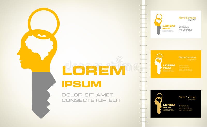 Brain with key logo stock vector. Illustration of efficiency - 90514039