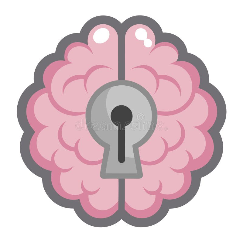 Brain with Keyhole Icon Concept for Security, Intelligence, and ...
