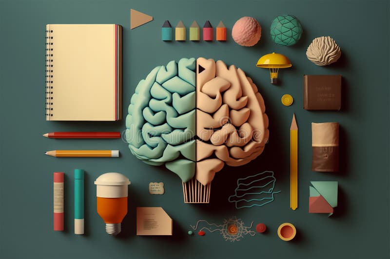 Brain and Knowledge while Discovering New Ideas Stock Illustration ...