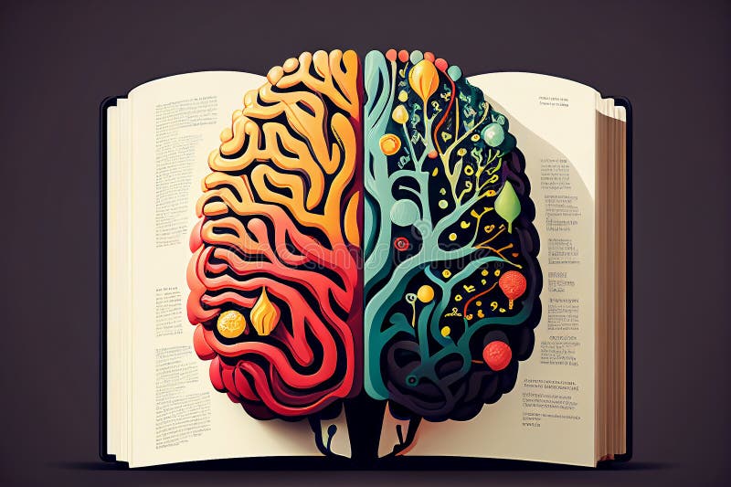 Brain and Knowledge while Discovering New Ideas Stock Illustration - Illustration of concept ...