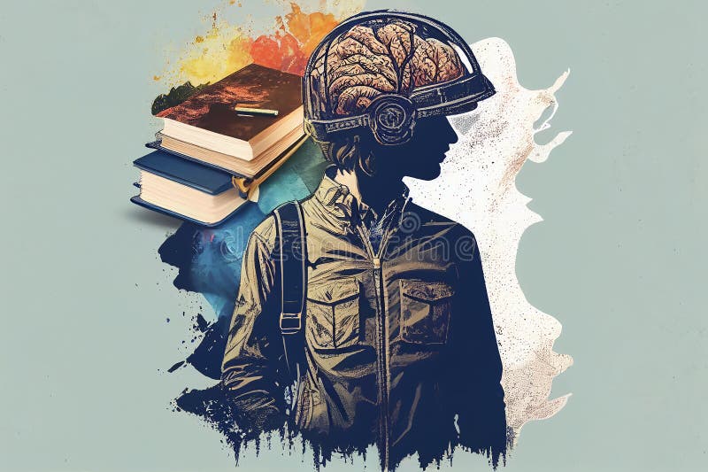 Brain and Knowledge while Discovering New Ideas Stock Illustration ...