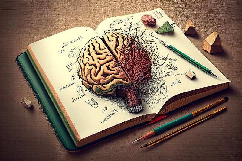Brain and Knowledge while Discovering New Ideas Stock Illustration ...