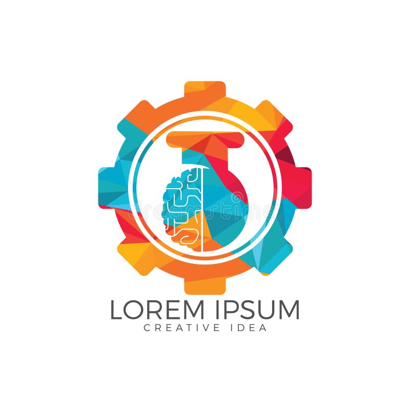 Brain lab logo design. stock illustration. Illustration of emblem ...