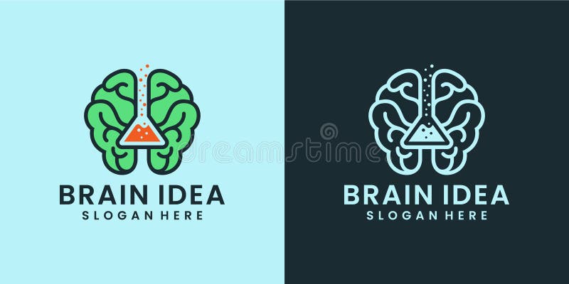 Brain and Laboratory Logo Design Inspirations Stock Vector ...