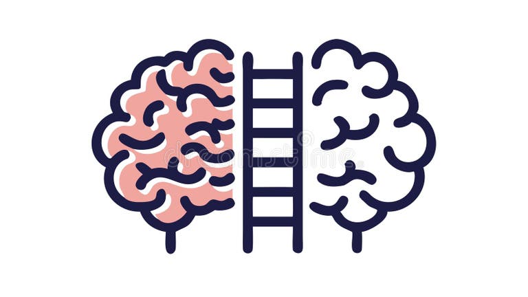 Brain with Ladder Icon for Growth and Development, Vector Design ...