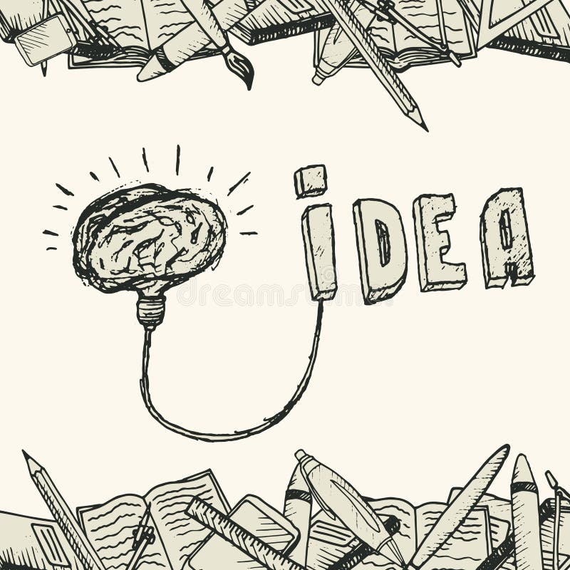 Brain lamp icon simple stock vector. Illustration of design - 91905048