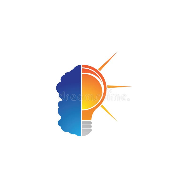 Brain lamp icon simple stock vector. Illustration of design - 91905048