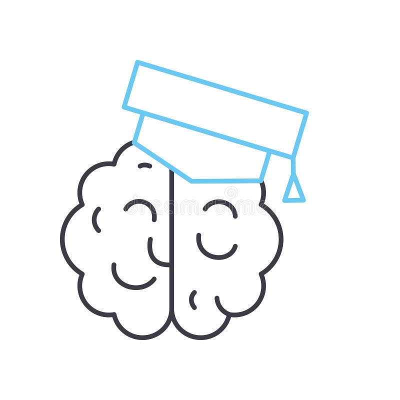 Brain Learning Line Icon, Outline Symbol, Vector Illustration, Concept ... Brain Learning Line Icon, Outline Symbol, Vector Illustration, Concept ...